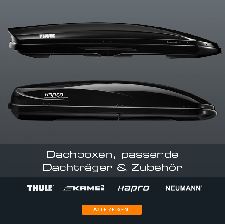 Dachträger, Dachboxen, Fahrradträger v. Thule DACHBOX.CH